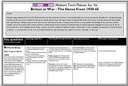 Planner for Britain at War: The Home Front 1939-45 | KS2 - Keystage History